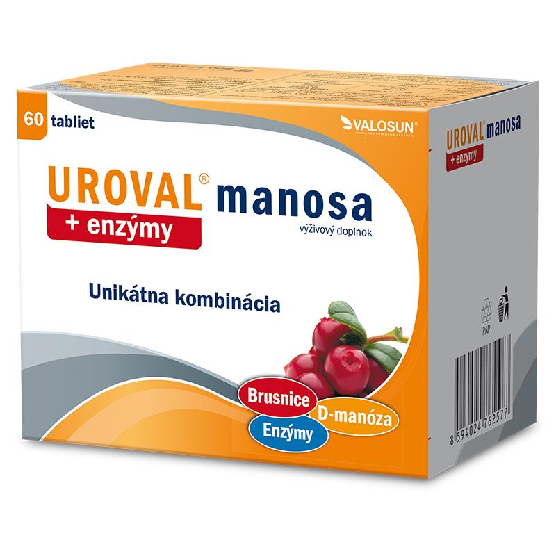 UROVAL manosa + enzymy | močové cesty, brusnice, D-manosa | Wavita